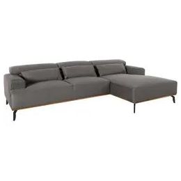 Ecksofa Places of Style "Carlo L-Form", grau (schwarzkrey), B:285cm H:74cm T:171cm, Sofas, Kopfteilverstellung