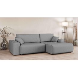 Ecksofa Home Affaire, B:266cm H:90cm T:164cm, grau, 100% Polyester, Wohnzimmer, Sofas, "Santenay mit Bettfunktion und Bettkasten, Maße: B/T/H