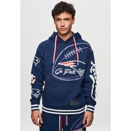 Recovered Herren Kapuzensweatshirt "NFL Patriots Go Pats", blau, Gr. S, bedruckt, 100% Baumwolle, Sweatshirts, f&uuml;r alle New England Patriots-Fans