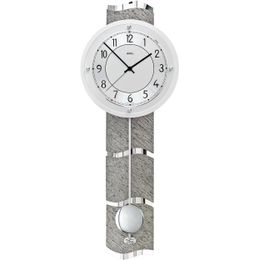 AMS Damen Funk-Pendelwanduhr "F5216", B/H/L: 10cm x 66cm x 24cm, grau, Wanduhren, Quarzuhr,Holzgeh&auml;use,Esszimmer,Wohnzimmer,Made in Germany