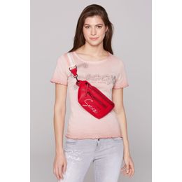 SOCCX Damen Gürteltasche, rot, unifarben, Polyurethan (PU), Taschen, mit kleinem Vorfach