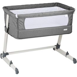 BABYGO Baby Beistellbett "Together, grey", grau, Aluminium, Kunststoff, Polyester, Babybetten, faltbar