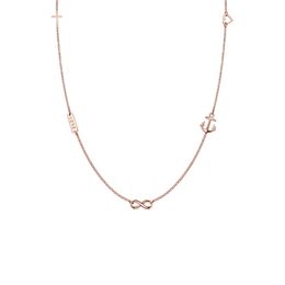 Elli Damen Kette mit Anhänger "Kreuz Herz Infinity Anker Stern 925 Sterling Silber", 40, ohne Stein, Silber 925 (Sterlingsilber), L: 40, rosa, Silber