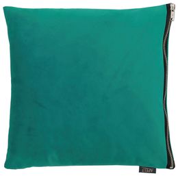 Dekokissen Apelt, B:45cm L:45cm, blau, Polyester, Kinderzimmer, Dekokissen_Sitzkissen_Kissenh&uuml;llen, "TASSILO", Uni, Samt, Kissenh&uuml;lle mit F&uuml;llung, 1