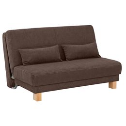 Schlafsofa Home Affaire, B:140cm H:86cm T:95cm, braun, Chenille (100% Polyester), Kinderzimmer, Sofas, "Gina", vom Sofa zum Bett mit einem Handgriff,