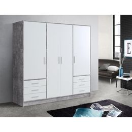Kleiderschrank FORTE, B:207cm H:200cm T:60cm, grau, FSC-zertifizierter Holzwerkstoff, Kinderzimmer, Schränke, "Jupiter, Made in Europe, mit