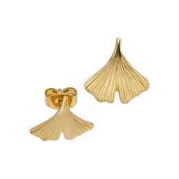 Jobo Damen Paar Ohrstecker "Ginko", Gelbgold 375, gelb, Gelbgold 375, Ohrringe, 375 Gold