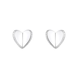 s.Oliver Damen Paar Ohrstecker "Herz, 2035757", Silber 925 (Sterlingsilber), silber, Silber 925 (Sterlingsilber), Ohrringe, mit Zirkonia (synth.)