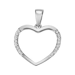 Firetti Damen Kettenanhänger "Schmuck Geschenk Silber 925 Halsschmuck Anhänger Herz "LIEBE"", Silber 925 (Sterlingsilber), 1,1 g, silber, Silber 925