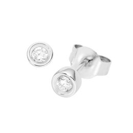 Luigi Merano Damen Paar Ohrstecker "mit Brillanten, Gold 585", SI = kleine Einschl&uuml;sse, Wei&szlig;gold 585, silber, Wei&szlig;gold 585, Ohrringe