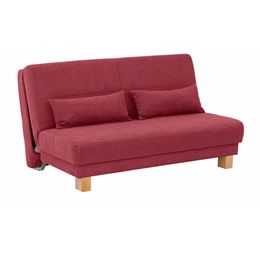 Schlafsofa Home Affaire, B:160cm H:86cm T:95cm, rot, Chenille (100% Polyester), Kinderzimmer, Sofas, "Gina", vom Sofa zum Bett mit einem Handgriff,