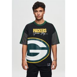 Recovered Herren T-Shirt "NFL Packers Bay Cut and Sew Oversized", schwarz, Gr. M, bedruckt, 100% Baumwolle, Shirts, für alle Fans der Green Bay