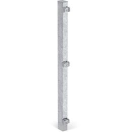Alberts Zaunpfosten "60x40 mm f&uuml;r Doppelstabmattenzaun", 87,5cm, grau, Zaunpfosten, 87,5 cm, zur Befestigung mit Einschlag-Bodenh&uuml;lse oder