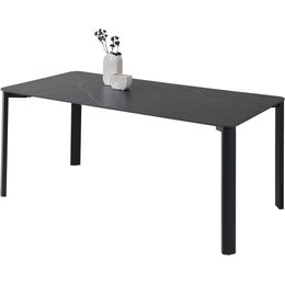 Esstisch Stolkom, H:76cm, schwarz, Garten, Tische, "Lenni Esszimmertisch Keramik, Schwarz marmoriert BxHxT 180x76x90 cm", Keramikoberfl&auml;che schwarz