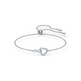 Swarovski Damen Armband "Schmuck Geschenk Armkette Herz Infinity Liebe", M, Metall, silber, Metall, Armbänder, mit Swarovski Kristall
