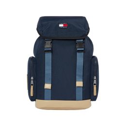 Tommy Jeans Damen Freizeitrucksack "TJM DAILY ELEVATED FLAP BACKPACK", blau, Textil, Rucksäcke, Men Travelbag, Outdoor-Rucksack, Reiserucksack mit