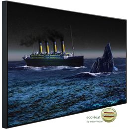 papermoon Infrarotheizung "Titanic mit Eisberg", B/H/T: 120cm x 90cm x 3cm, 1.200 W, bunt, Heizk&ouml;rper, sehr angenehme Strahlungsw&auml;rme