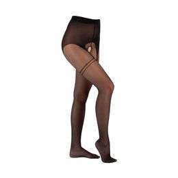 Camano Damen Ouvert Strumpfhose "Strumpfhose 1er Pack", Gr. S, schwarz, 90% Polyamid, 10% Elasthan, Strumpfhosen