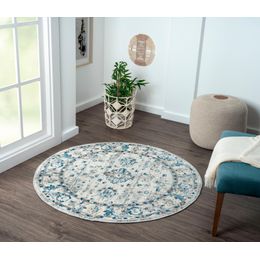 Teppich, B:120cm H:8mm L:120cm Ø:120cm, braun, MyFlair MÖBEL & ACCESSOIRES, Polyester, Wohnzimmer, Teppiche, "My Heriz 3", Kurzflor, klassisches