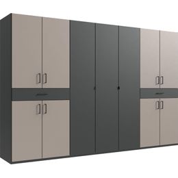 Dreht&uuml;renschrank wimex, B:313cm H:208cm T:58cm, grau, Schr&auml;nke, "Tibet Kleiderschrank mit sehr viel Stauraum, gro&szlig;e Farbauswahl", mit jeweils 2