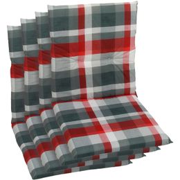 Sitzauflage GO-DE, B:48cm H:5cm T:98cm, rot, Baumwolle, Polyester, Polyurethan, Polsterauflagen, Ma&szlig;e ca.: 48 cm x 98 cm x 5 cm