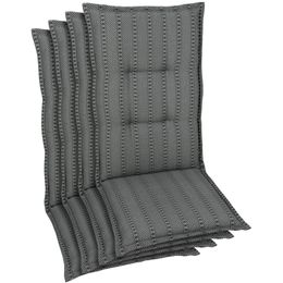 Hochlehnerauflage GO-DE, B:50cm H:7cm T:120cm, grau, Baumwolle, Polyester, Polyurethan, Polsterauflagen, Ma&szlig;e ca.: 50 cm x 120 cm x 7 cm