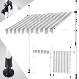 Kesser&reg; Klemmmarkise mit Handkurbel Balkon, Balkonmarkise ohne Bohren, UV-best&auml;ndig h&ouml;henverstellbar wasserabweisend , Sonnenschutz, Terrassen&uuml;berdachung , einfache Montage