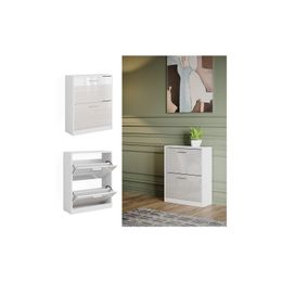 VICCO Schuhschrank Gizmo Wei&szlig; Hochglanz 59 x 73 cm 2 F&auml;cher