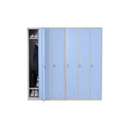 MCW Schlie&szlig;fach Preston T829, Spind Wertfachschrank Schlie&szlig;fachschrank, Metall 6 F&auml;cher ~ blau
