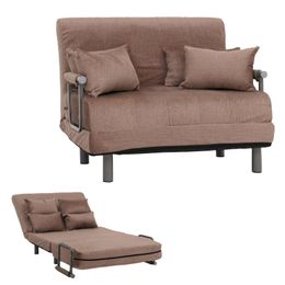 Schlafsessel MCW-K29, Klappsessel Schlafsofa G&auml;stebett, Liegefl&auml;che 190x100cm, Stoff Chenille (370g/m&sup2;) ~ braun