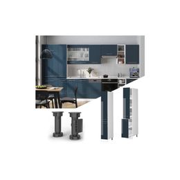 VICCO Apothekerhochschrank Fame-Line Wei&szlig; Dunkelblau Hochglanz 30 cm