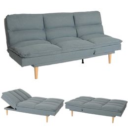 Schlafsofa MCW-M79, G&auml;stebett Schlafcouch Couch Sofa, Schlaffunktion Liegefl&auml;che 180x110cm ~ Stoff/Textil blau-grau