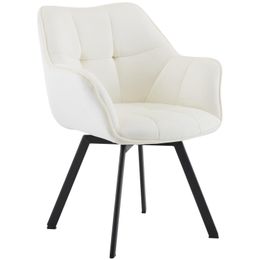 CLP Esszimmerstuhl Jordi aus Samt Drehbarer Sessel f&uuml;r Wohn- und Essbereiche Ergonomisches Design belastbar bis 150 kg
