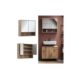 VICCO Bad-Spiegelschrank Eliza Viking Oak 70 x 65 cm mit 2 T&uuml;ren