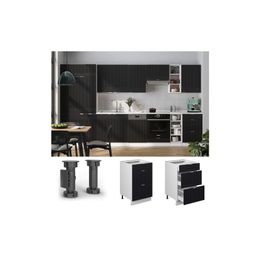 VICCO Schubladenunterschrank Fame-Line Wei&szlig; Schwarz gestreift 50 cm ohne Arbeitsplatte