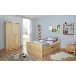 Ticaa Doppelbett "Leni" 140x200 mit Zusatzbett