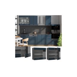 VICCO Glash&auml;ngeschrank Fame-Line Anthrazit Dunkelblau Hochglanz 80 cm