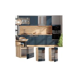 VICCO Glash&auml;ngeschrank Fame-Line Eiche Dunkelblau Hochglanz 40 cm