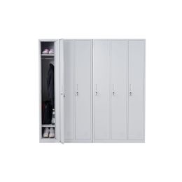 MCW Schlie&szlig;fach Preston T829, Spind Wertfachschrank Schlie&szlig;fachschrank, Metall 6 F&auml;cher ~ grau