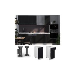 VICCO Schubunterschrank Fame-Line Wei&szlig; Schwarz gestreift 40 cm ohne Arbeitsplatte