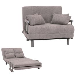 Schlafsessel MCW-K29, Klappsessel Schlafsofa G&auml;stebett, Liegefl&auml;che 190x100cm, Stoff Boucl&eacute; (500g/m&sup2;) ~ dunkelgrau