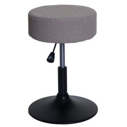 Hocker MCW-C22, Sitzhocker Schminkhocker, h&ouml;henverstellbar drehbar &Oslash; 37cm Stoff Boucl&eacute; (450g/m&sup2;) MVG ~ taupe