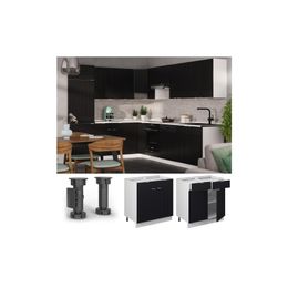 VICCO Schubunterschrank Fame-Line Wei&szlig; Schwarz gestreift 80 cm ohne Arbeitsplatte