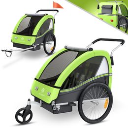 Kesser&reg; Kinderanh&auml;nger Fahrradanh&auml;nger Sport-RX 2 in 1 Joggerfunktion Kinderfahrradanh&auml;nger + 5-Punkt Sicherheitsgurt 360&deg;-Vorderrad Jogger Buggy Fahrrad Anh&auml;nger f&uuml;r 1 bis 2 Kinder max. 40kg