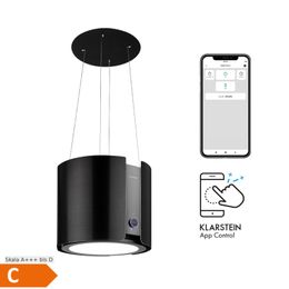 Klarstein Skyfall Inselabzugshaube &Oslash;45cm Umluft 402m&sup3;/h LED
