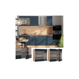 VICCO Glash&auml;ngeschrank Fame-Line Eiche Dunkelblau Hochglanz 80 cm