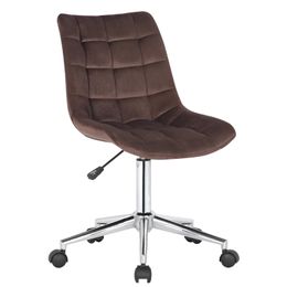 CLP B&uuml;rostuhl Medford Samt I Drehstuhl F&uuml;r Home-Office I Schreibtischstuhl H&ouml;henverstellbar Mit Drehfunktion, Metallgestell Und Rollen