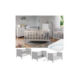 Vitalispa Babybett Ajaton Wei&szlig; 144,4 x 83 cm mit Matratze