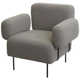Lounge-Sessel MCW-L83, Cocktailsessel Polstersessel Sessel, Stoff/Textil Metall ~ grau