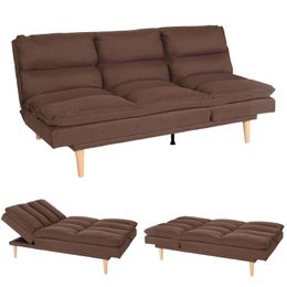 Schlafsofa MCW-M79, G&auml;stebett Schlafcouch Couch Sofa, Schlaffunktion Liegefl&auml;che 180x110cm ~ Stoff/Textil braun